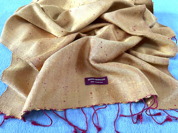 Le Grand Krama Texturé Or - Femme - Krama Heritage